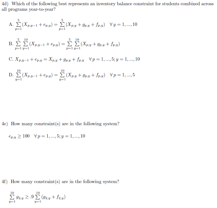Solved 4d) Which of the following best represents an | Chegg.com