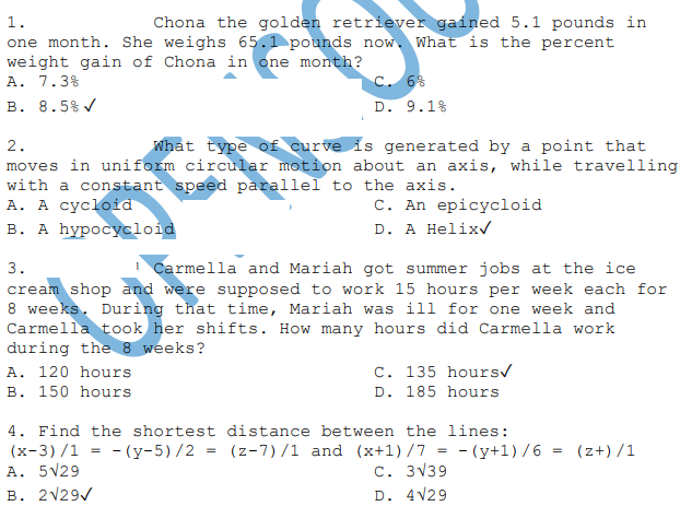 MATH PROBLEMS. Can you answer all of these, and I | Chegg.com