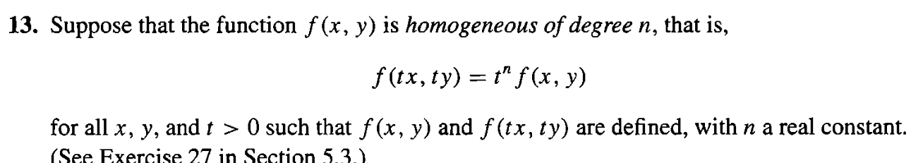 Solved 3. Suppose that the function f(x,y) is homogeneous of | Chegg.com