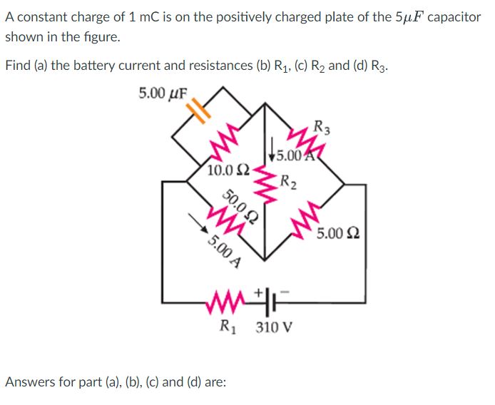 Solved A constant charge of 1mC is on the positively charged | Chegg.com