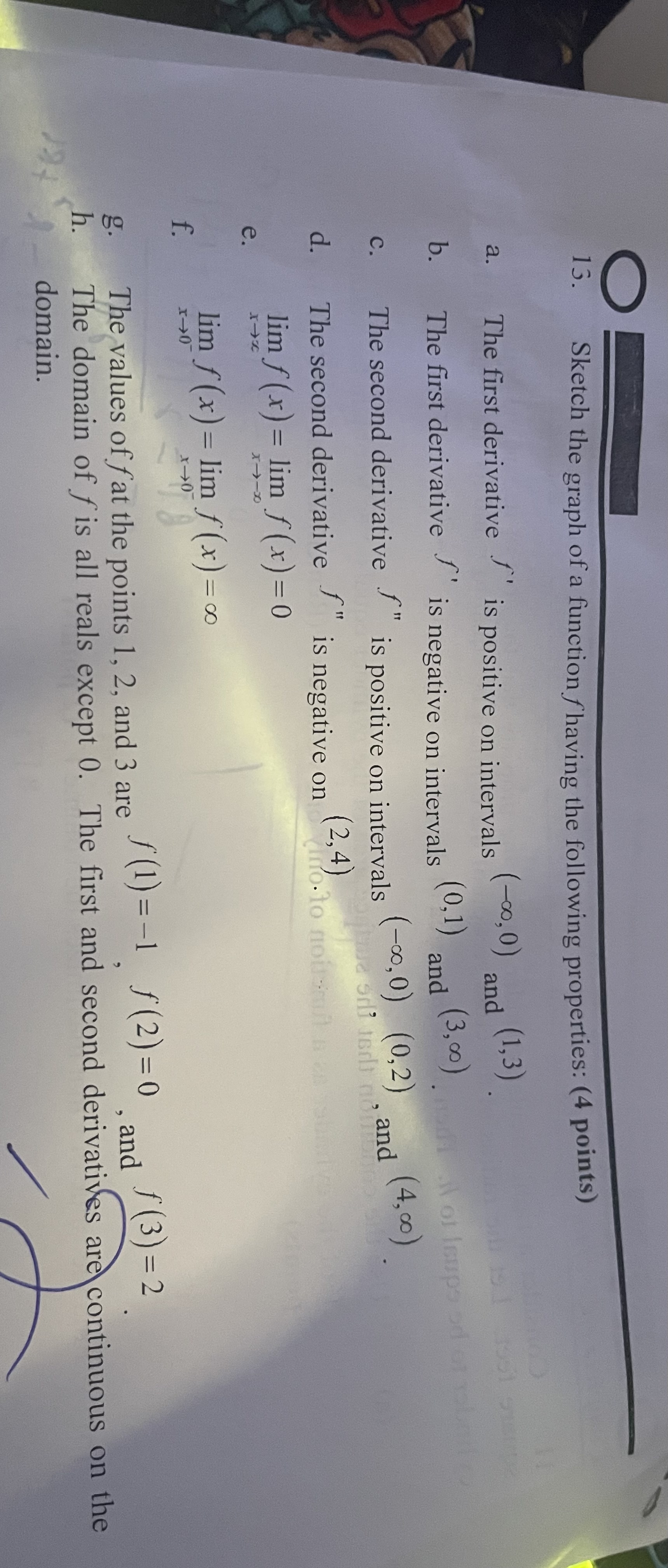 Solved 13. Sketch the graph of a function \\( f \\) having | Chegg.com