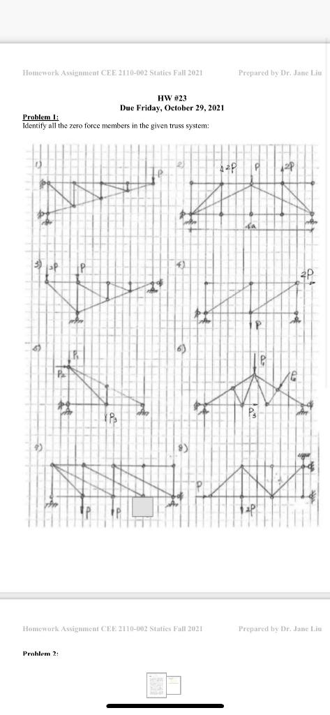 Homework Assignment CEE 2110-002 Statics Fall 2021 | Chegg.com Homework Assignment CEE 2110-002 Statics Fall 2021 | Chegg.com