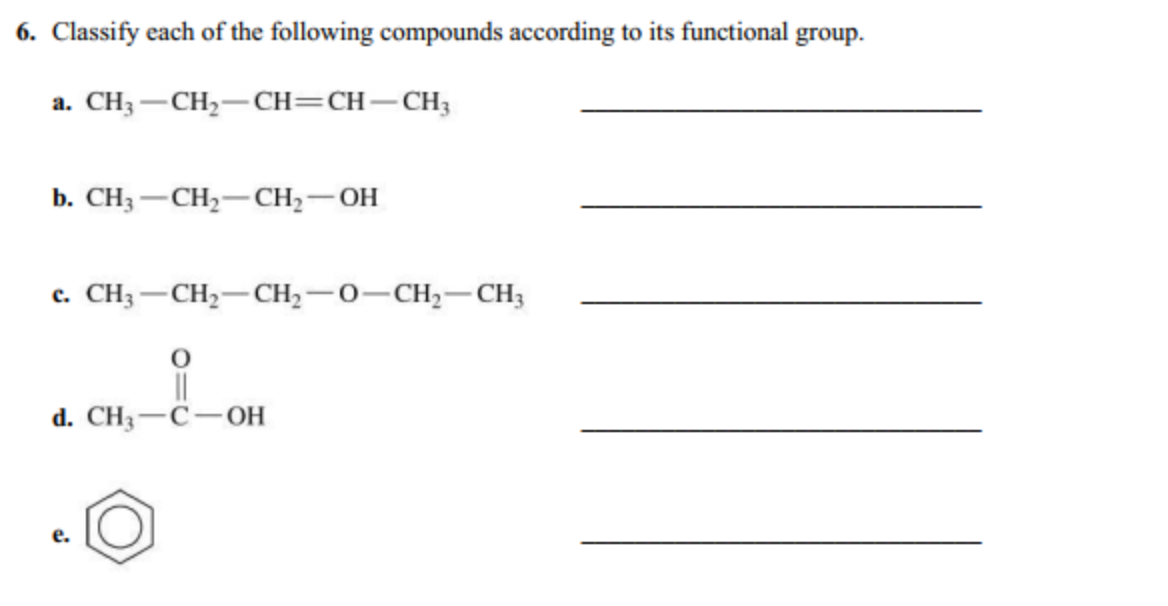Solved 6. Classify each of the following compounds according | Chegg.com