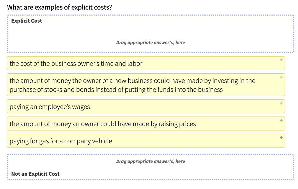 Solved What are examples of explicit costs? Explicit Cost | Chegg.com