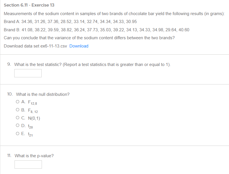 Solved Section 6.11 - Exercise 13 Measurements of the sodium | Chegg.com