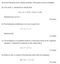 Solved Solve the following vector calculus problems. Note | Chegg.com
