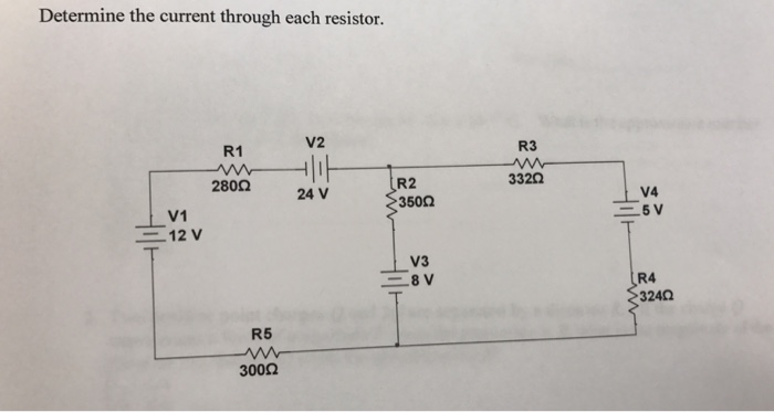 Solved Determine the current through each resistor. | Chegg.com