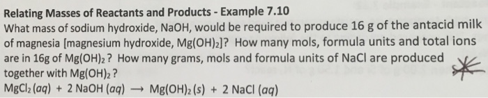 Solved Relating Masses of Reactants and Products-Example | Chegg.com