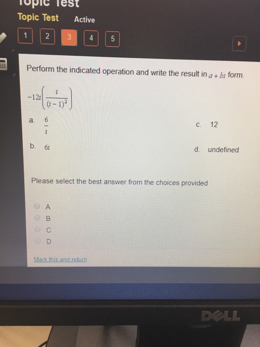 Solved opic Test Topic Test Active 1 23 4 5 Perform the | Chegg.com
