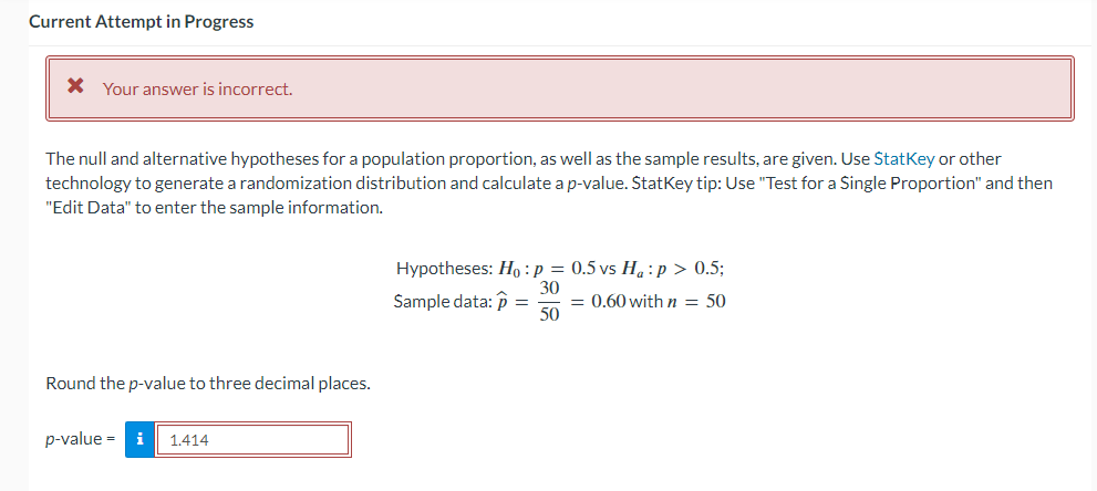 Solved The null and alternative hypotheses for a population | Chegg.com