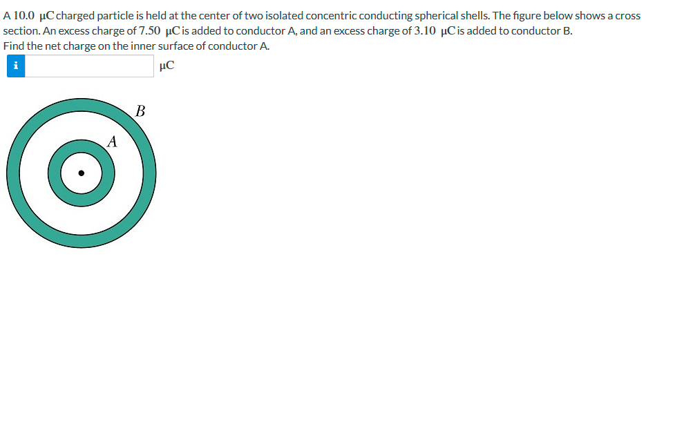 Solved A 10.0μC charged particle is held at the center of | Chegg.com