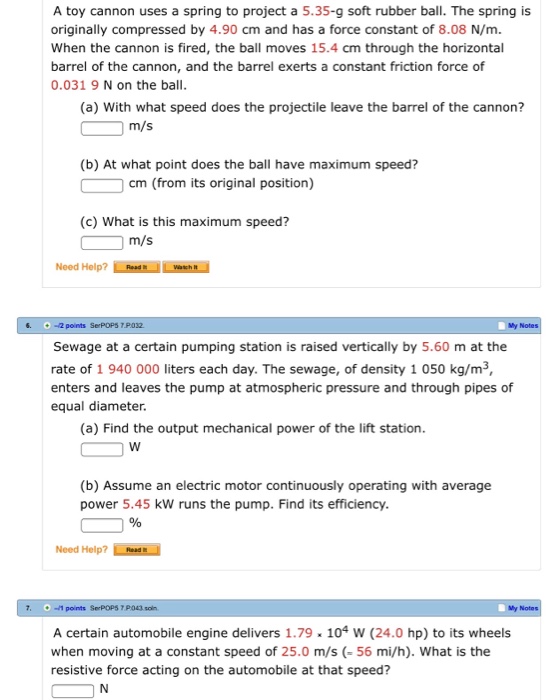 Solved A toy cannon uses a spring to project a 5.35-g soft | Chegg.com