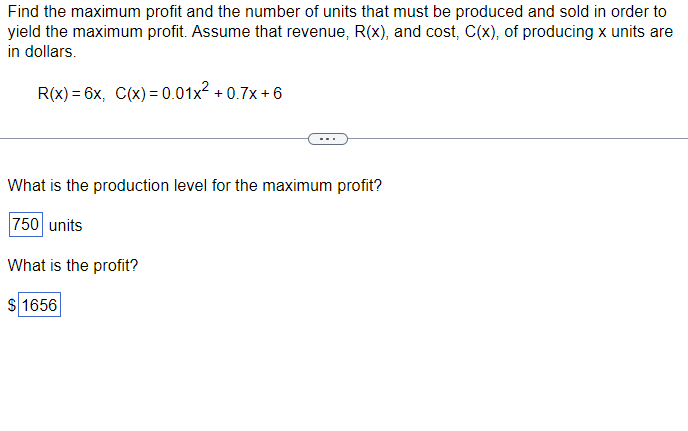 Solved Find the maximum profit and the number of units that | Chegg.com