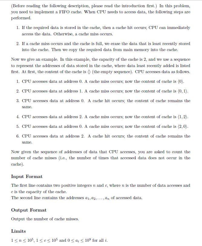 Solved (Before reading the following description, please | Chegg.com