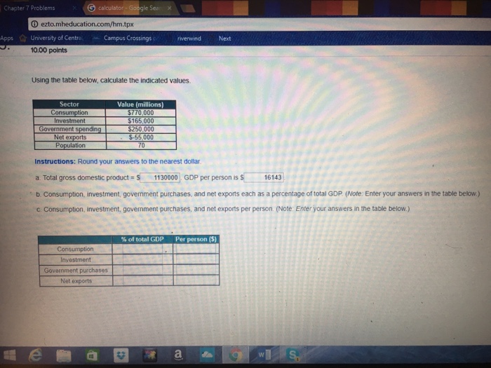 Solved Using the table below, calculate the indicated | Chegg.com