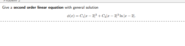 Solved Give a second order linear equation with general | Chegg.com