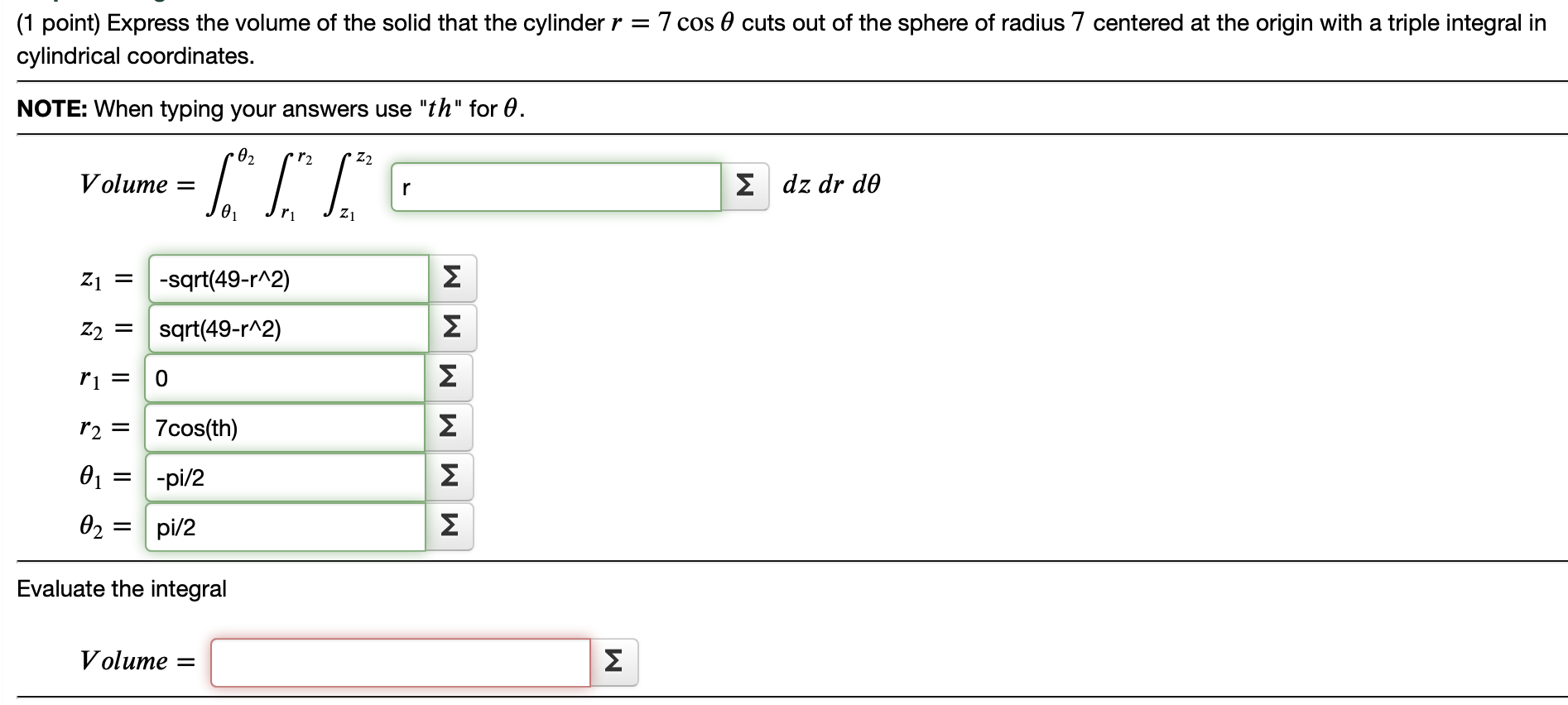 Solved I am struggling to find the volume and not sure where | Chegg.com