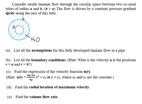 Solved Consider steady laminar flow through the circular | Chegg.com