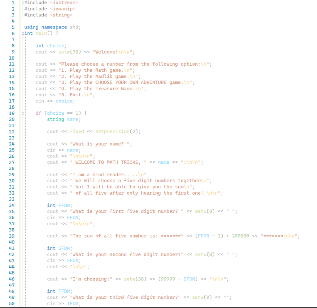 Solved C++ !!!!! Go back to your revised Game Menu. Revise | Chegg.com