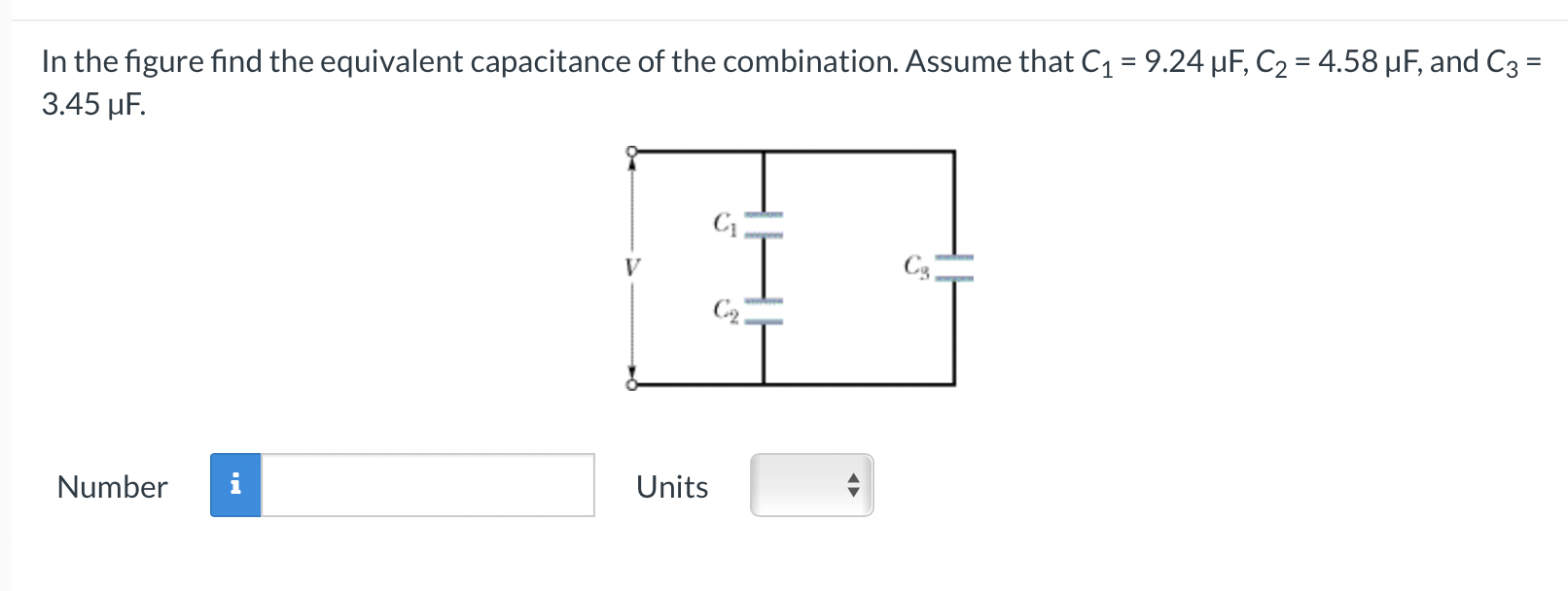 Solved = In the figure find the equivalent capacitance of | Chegg.com