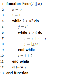 Solved Problem 1. Give the asymptotic running time of each | Chegg.com