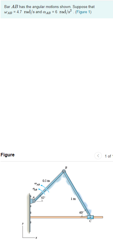 Solved Bar AB has the angular motions shown. Suppose that | Chegg.com