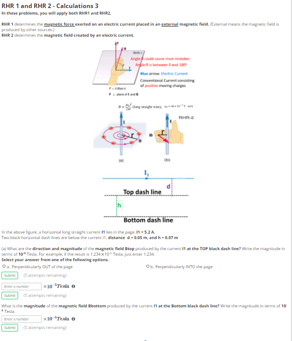 Solved RHR 1 and RHR 2 - Calculations 3 In these problems, | Chegg.com