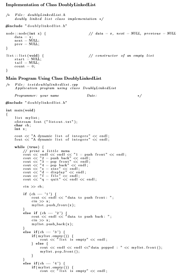 Solved 3. The following program implements the | Chegg.com