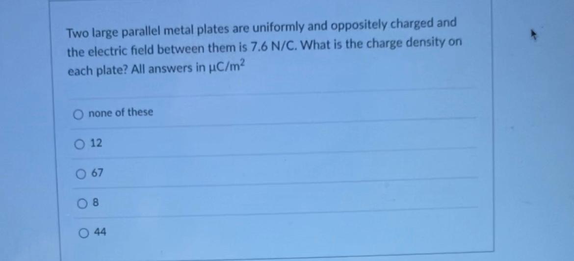 Solved Two large parallel metal plates are uniformly and | Chegg.com