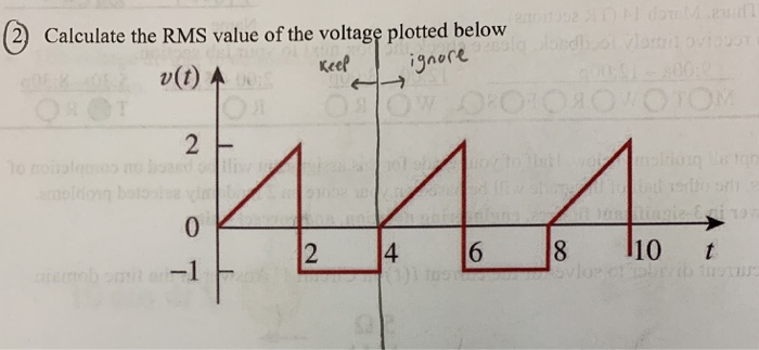 Solved 2) Calculate the RMS value of the voltage plotted | Chegg.com