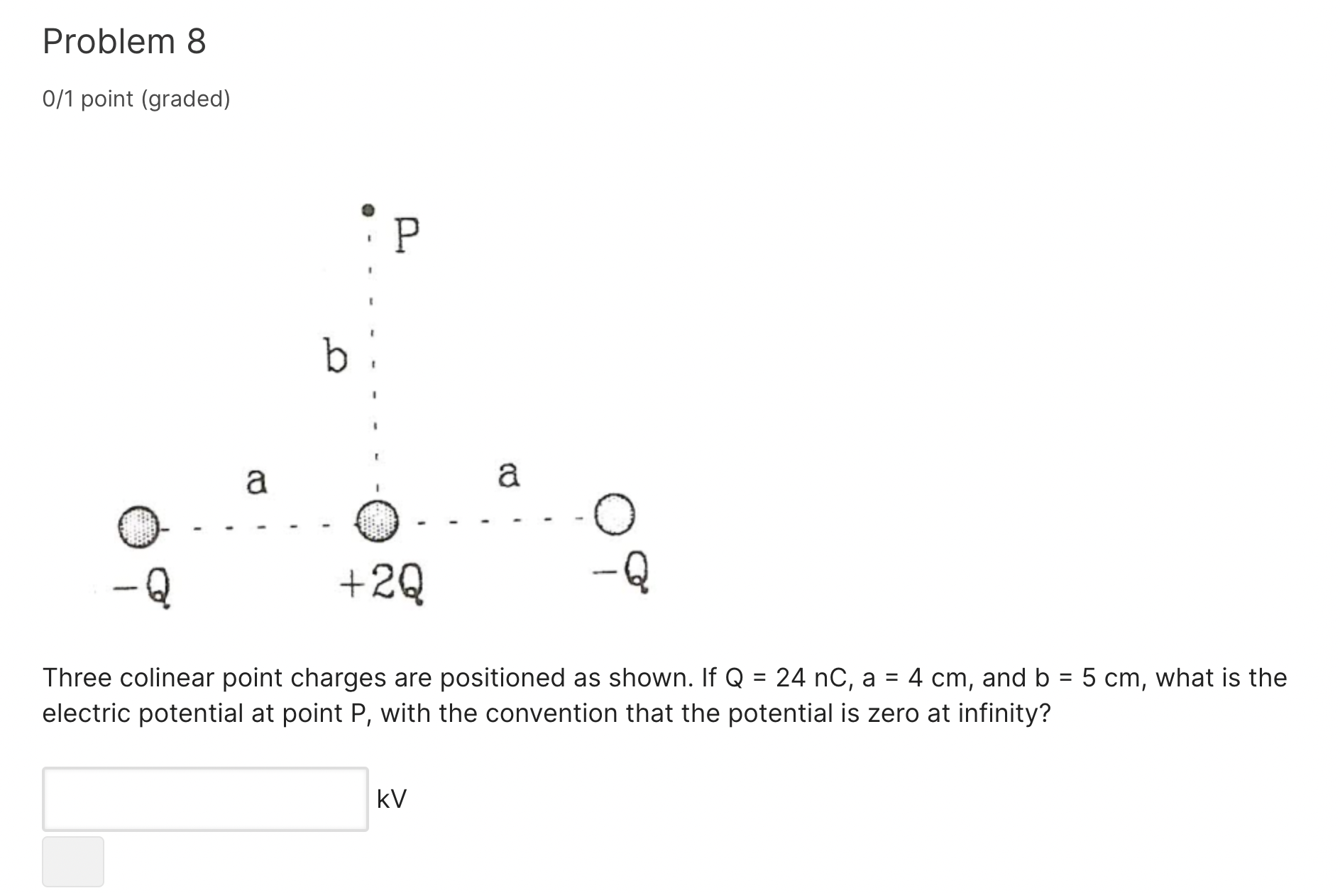 Solved 0/1 point (graded) Three colinear point charges are | Chegg.com