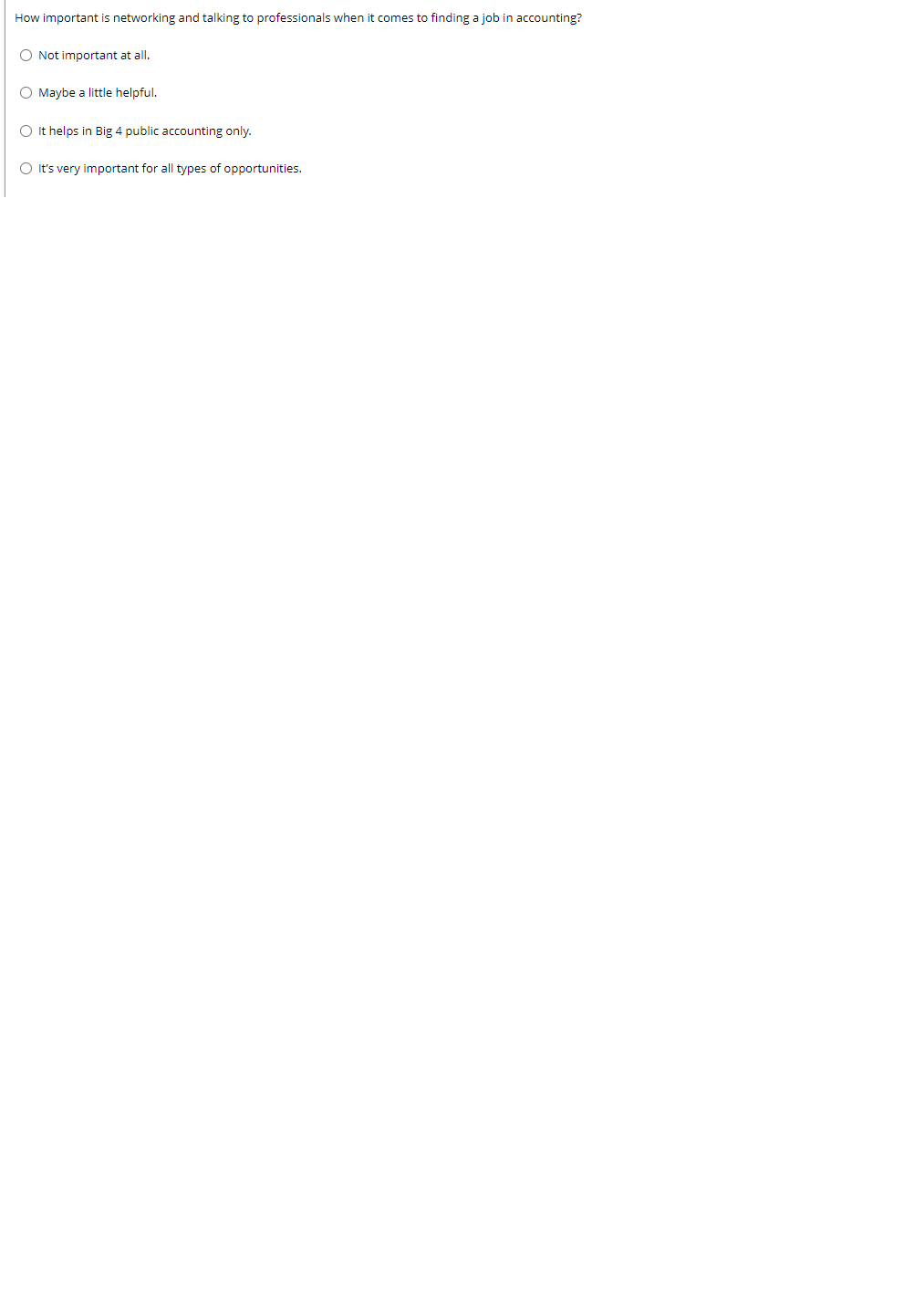 Solved How important is networking and talking to | Chegg.com