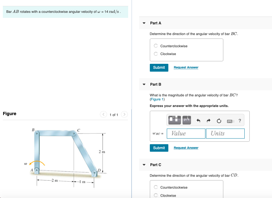 Solved Bar Ab Rotates With A Counterclockwise Angular