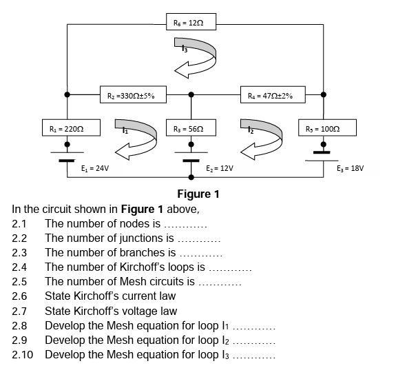 Solved In the circuit shown in Figure 1 above, 2.1 The | Chegg.com