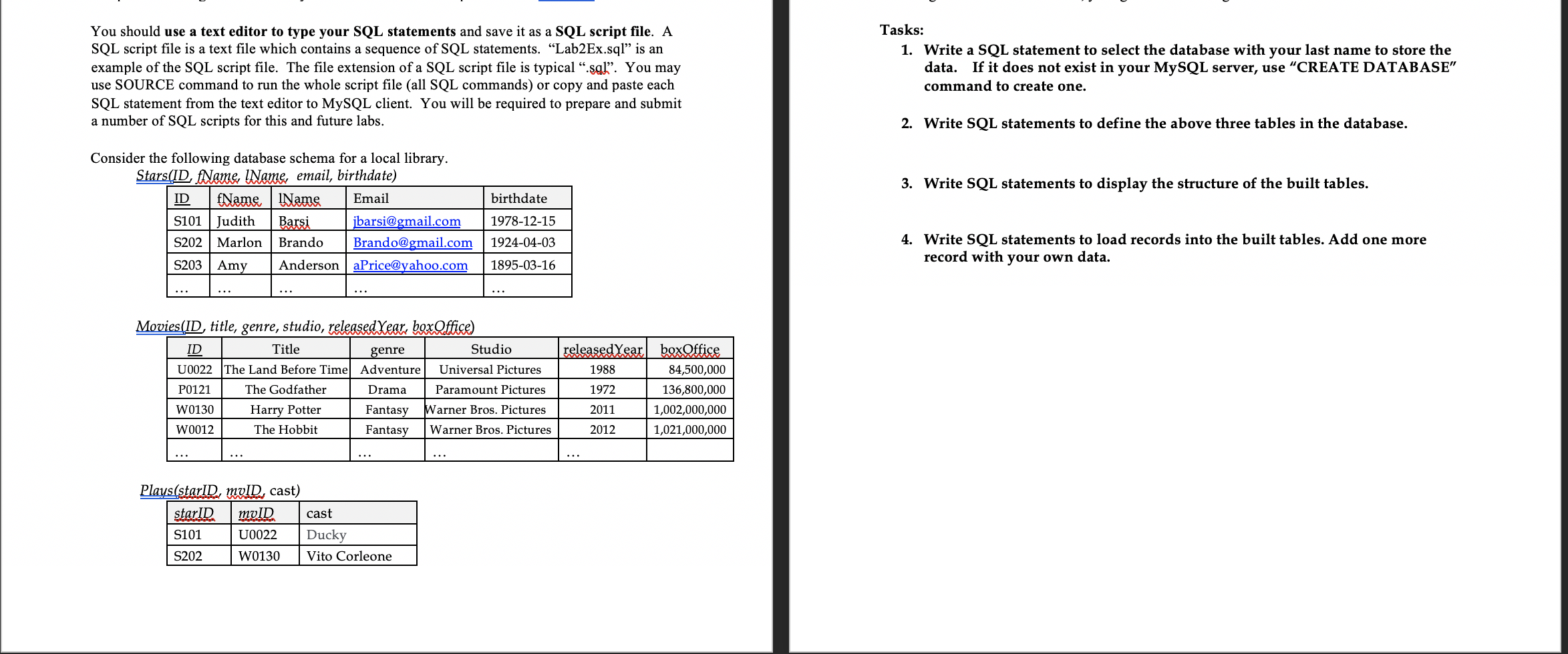 Solved SQL Relational Database - Your task is to write | Chegg.com