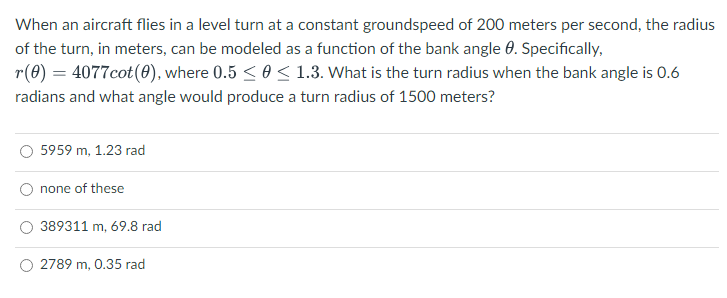 Solved When an aircraft flies in a level turn at a constant | Chegg.com