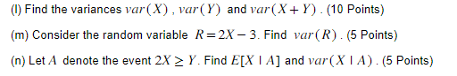 Solved 1-) Random variables X and Y have the joint PMF | Chegg.com