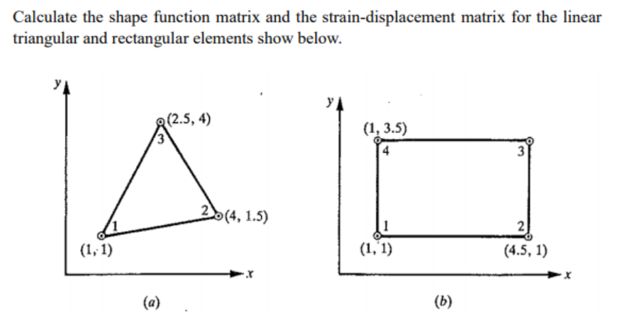Solved Calculate The Shape Function Matrix And The