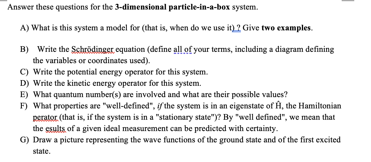 Solved Answer these questions for the 3-dimensional | Chegg.com