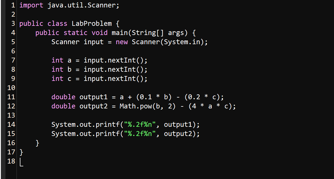 Solved Input 2 4 3 expected output 2.90 9.00 Input 1 5 3 | Chegg.com