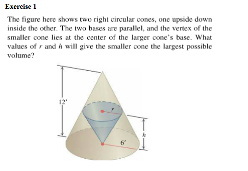 Solved Exercise 1 The figure here shows two right circular | Chegg.com