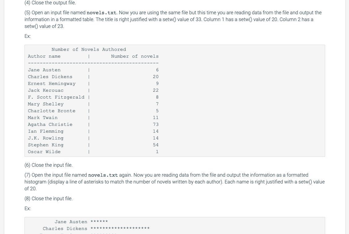 Solved 6.13 LAB*: Program: Data visualization (Streams) (1) | Chegg.com