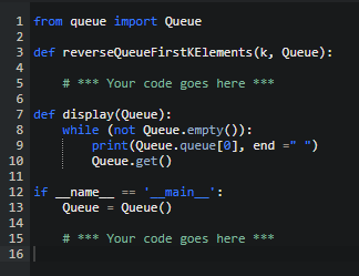 Solved 20.9 Drill: Queue Complete the bellow code so it can | Chegg.com