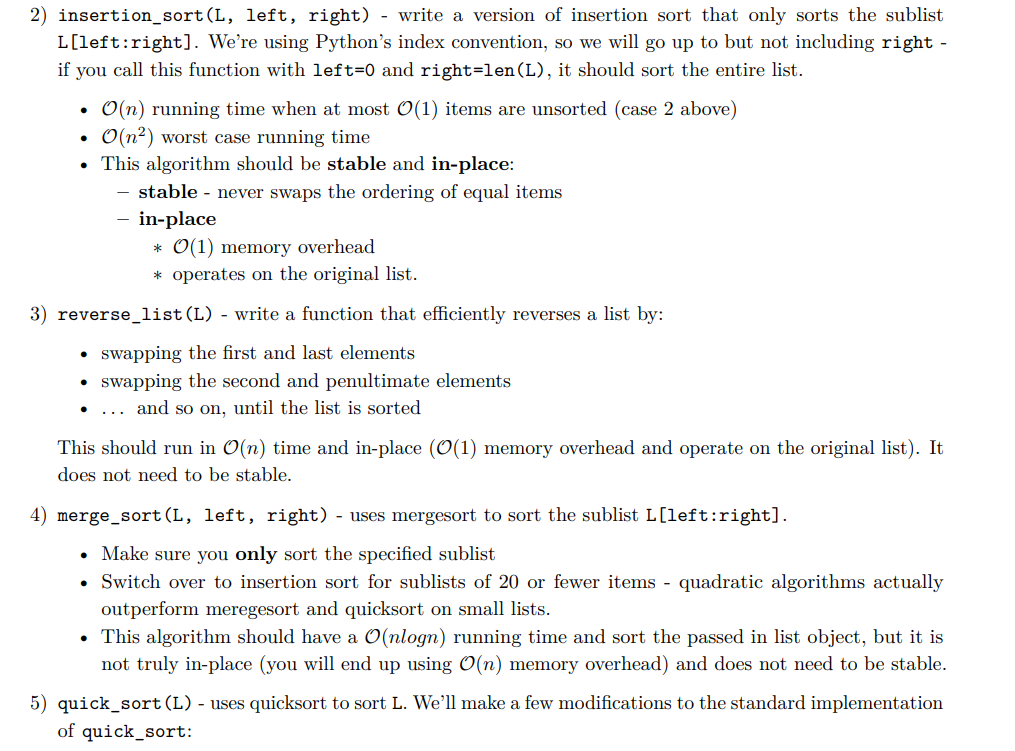 Solved General-purpose sorting algorithms, like python's | Chegg.com