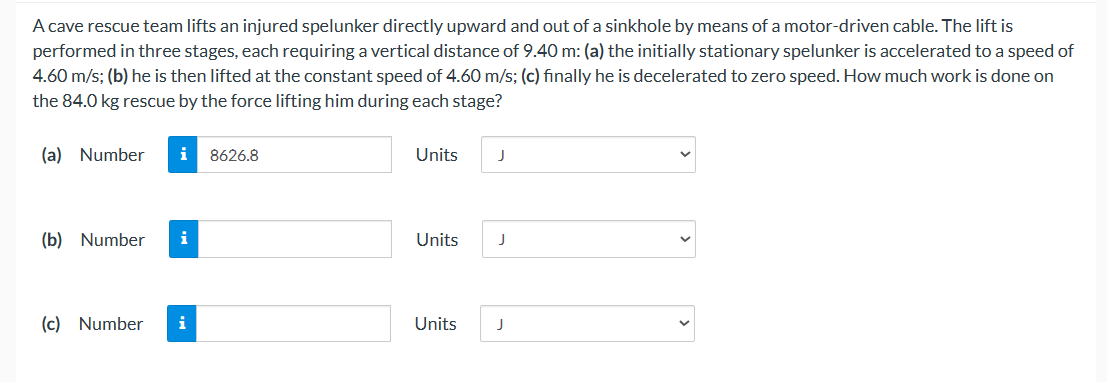 Solved A cave rescue team lifts an injured spelunker | Chegg.com