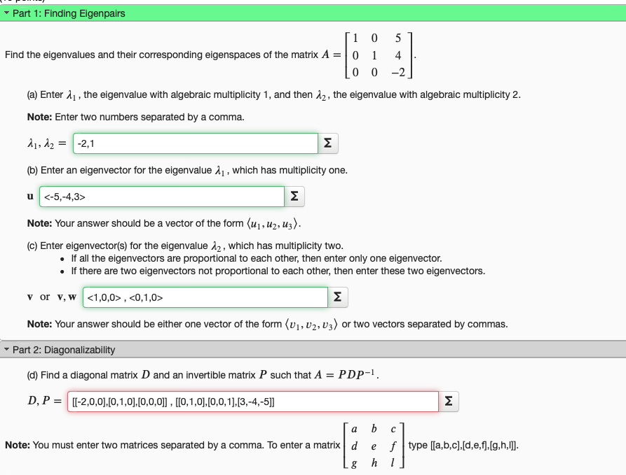 Solved Part 1: Finding Eigenpairs [1 0 5 Find the | Chegg.com