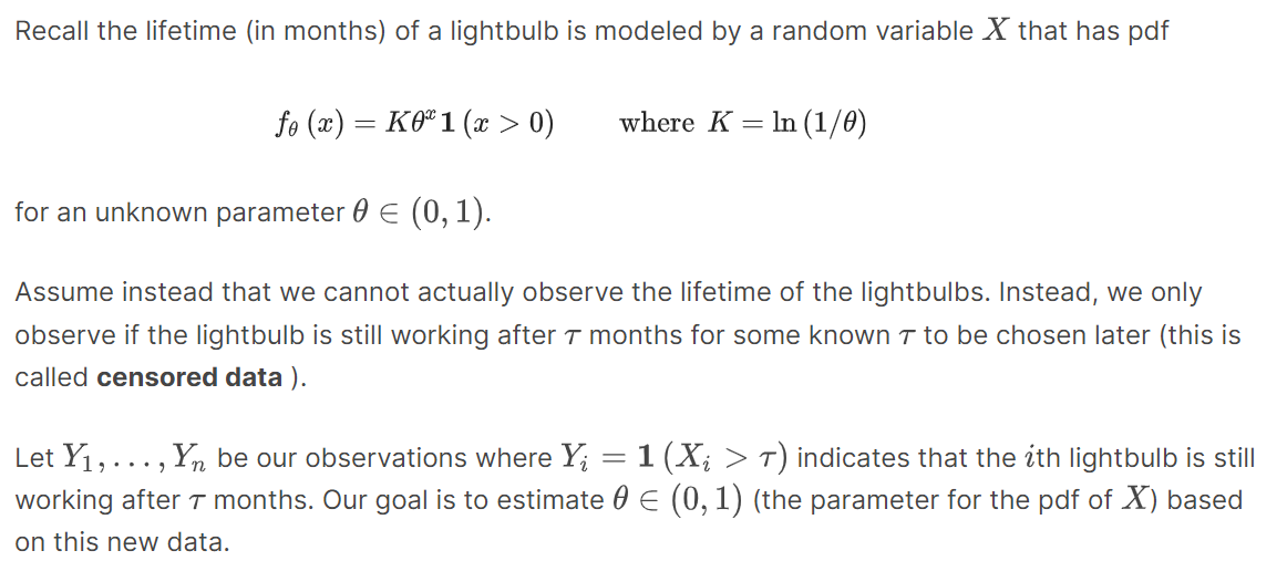 The lifetime (in months) of a lightbulb is modeled by | Chegg.com