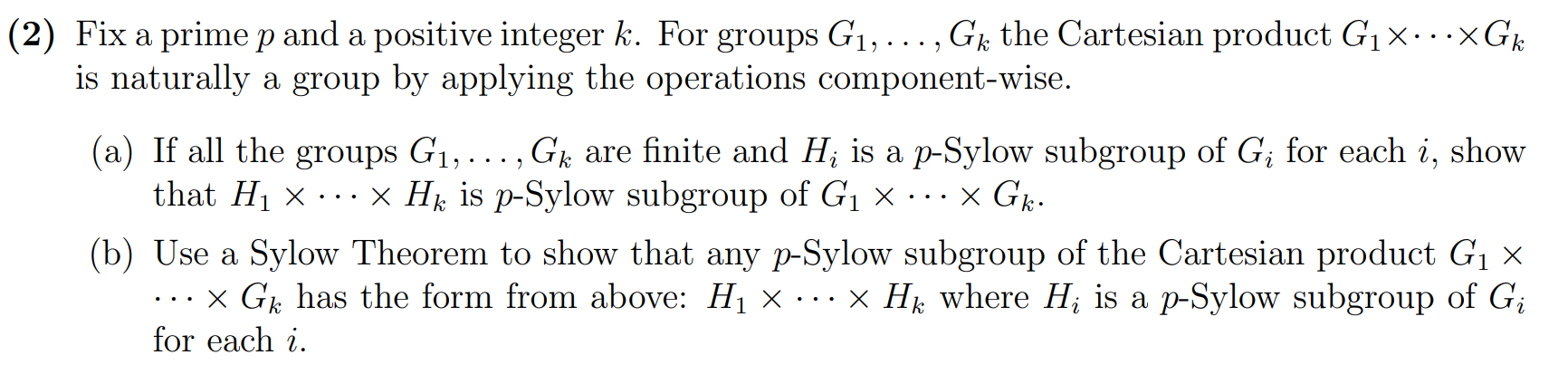 Solved 2) Fix a prime p and a positive integer k. For groups | Chegg.com