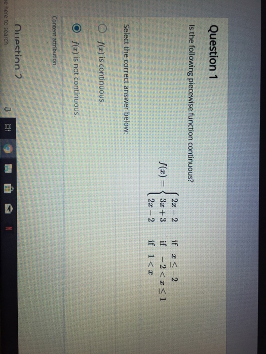 Solved Question 1 is the following piecewise function | Chegg.com