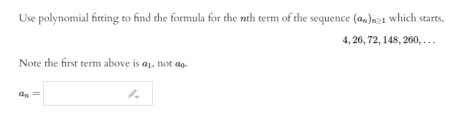 Solved Use polynomial fitting to find the formula for the | Chegg.com